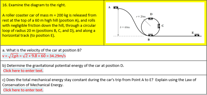 Solved 16. Examine the diagram to the right. A roller | Chegg.com