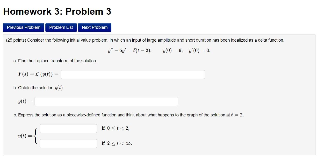 Solved Homework 3 Problem 3 Previous Problem Problem List 2361
