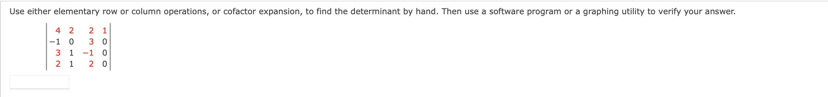 Solved Find the determinant of the elementary matrix. | Chegg.com