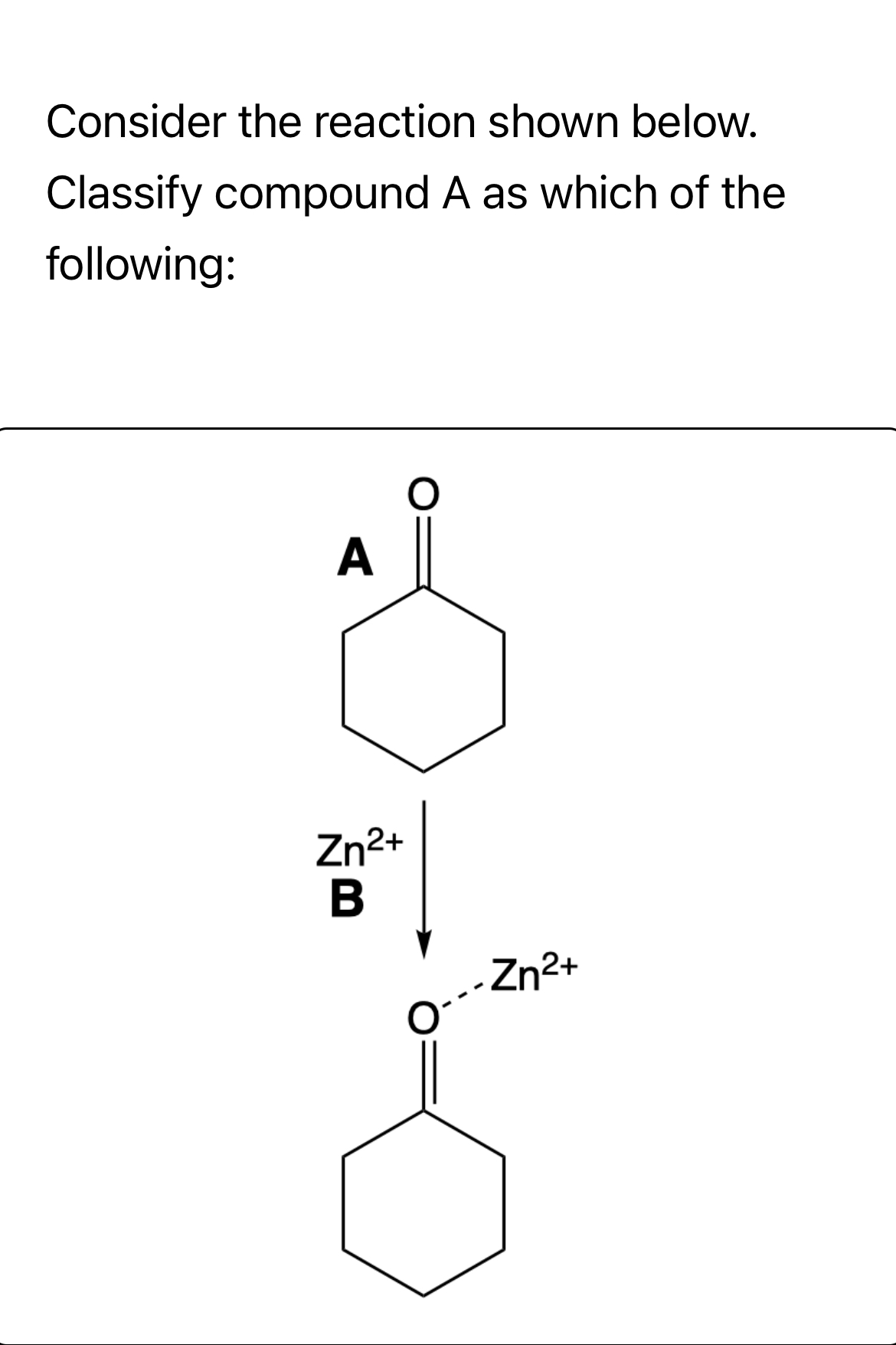 Solved Consider the reaction shown below. Classify compound | Chegg.com