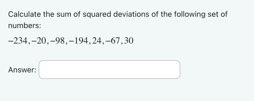 Solved Given the following data, what is the value of σ2 | Chegg.com