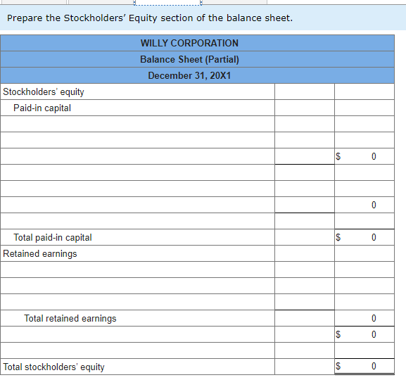 Solved The Stockholders’ Equity section of the balance sheet | Chegg.com