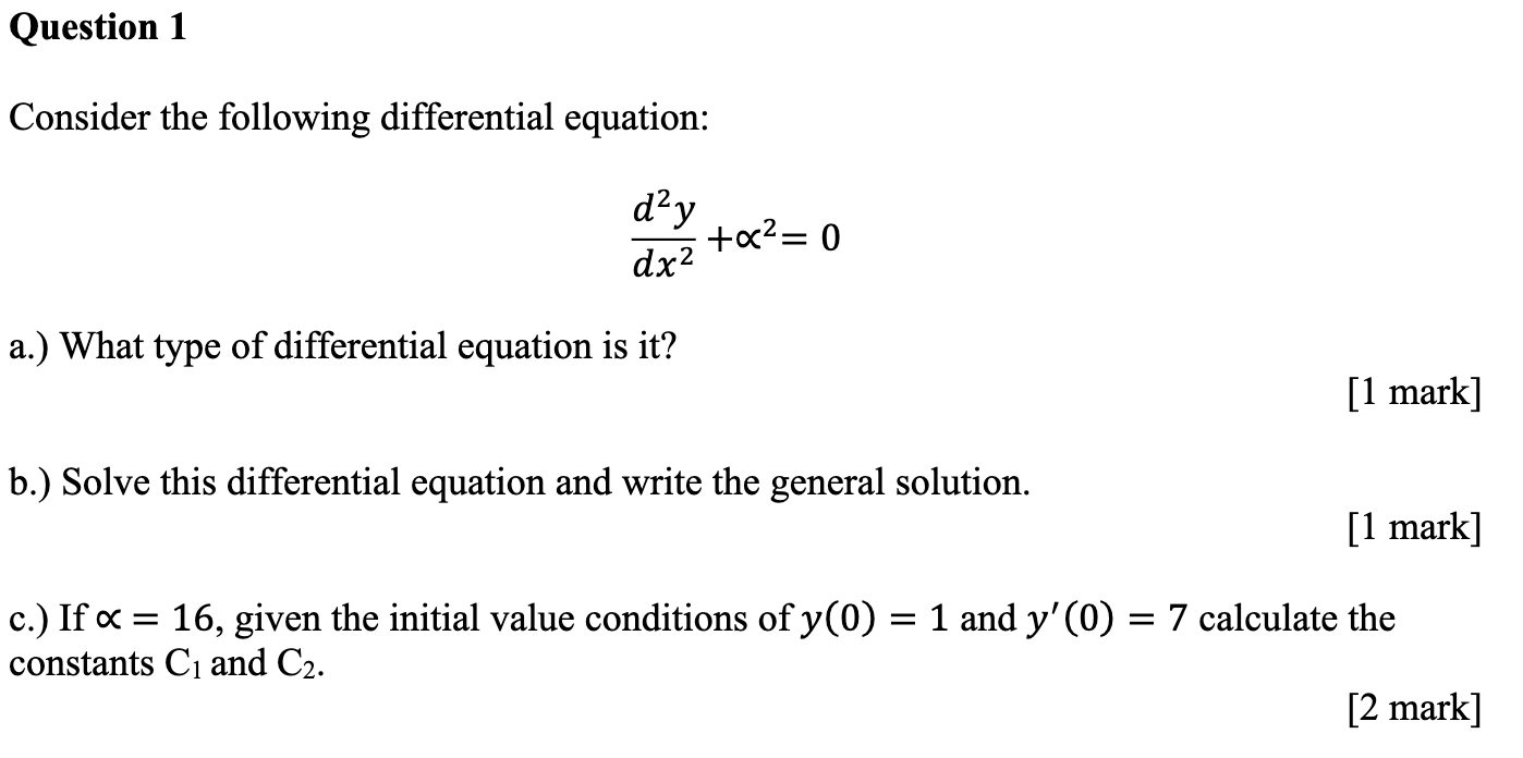 Solved Consider the following differential equation: | Chegg.com