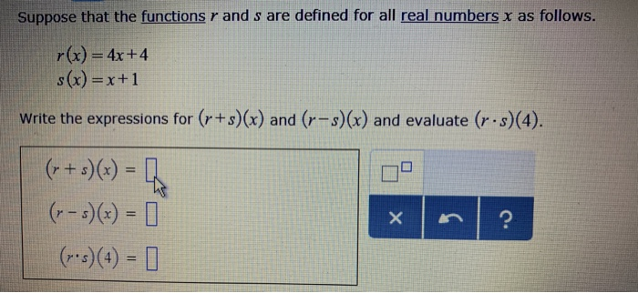 Solved Suppose that the functions r and s are defined for | Chegg.com
