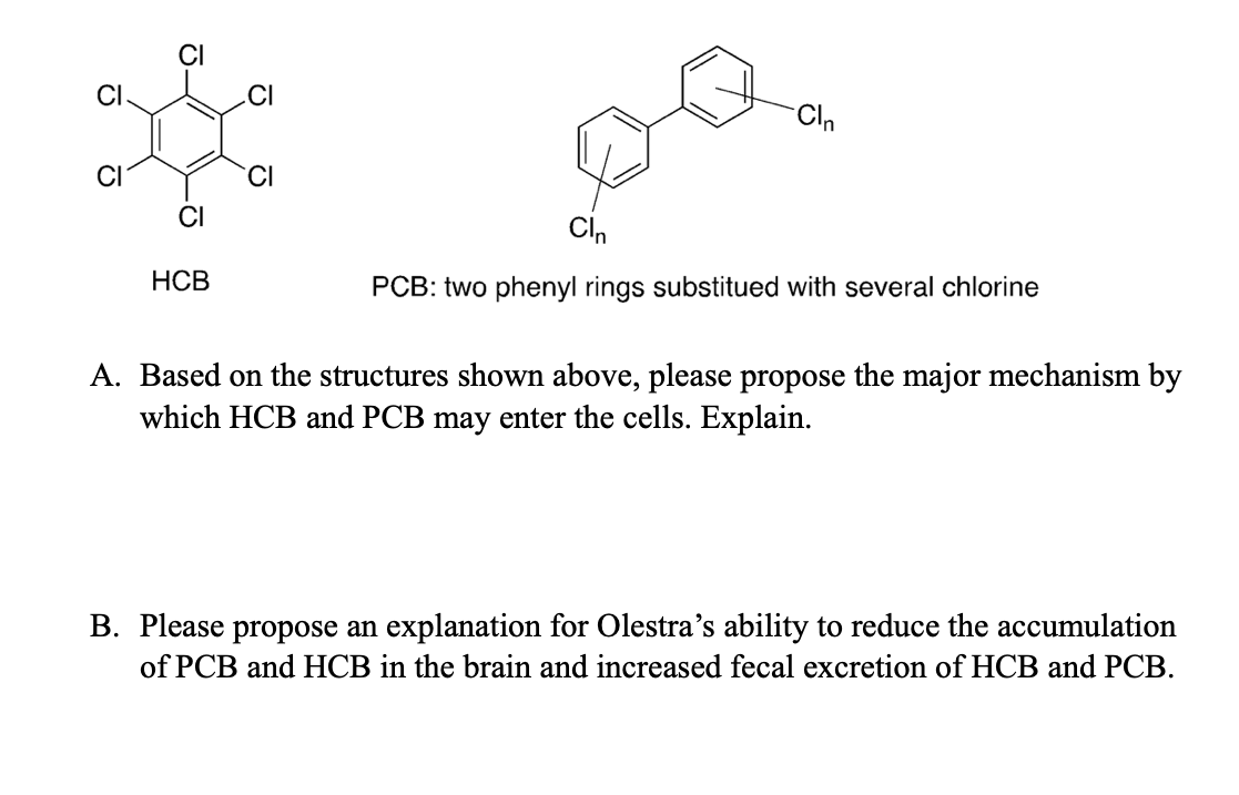 Solved HCB PCB: two phenyl rings substitued with several | Chegg.com
