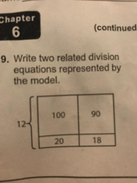 Solved Chapter 6 (continued 9. Write two related division | Chegg.com