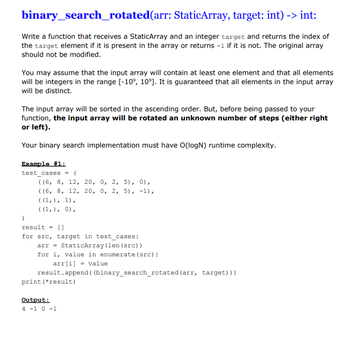 import random import time from static_array import | Chegg.com