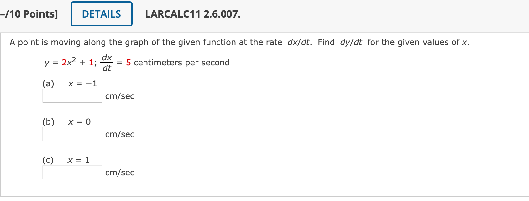 Solved A point is moving along the graph of the given | Chegg.com