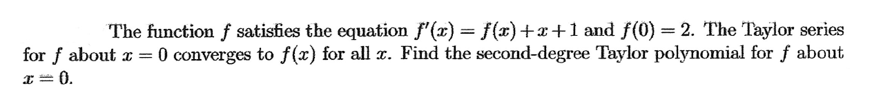 Solved The function f satisfies the equation f′(x)=f(x)+x+1 | Chegg.com