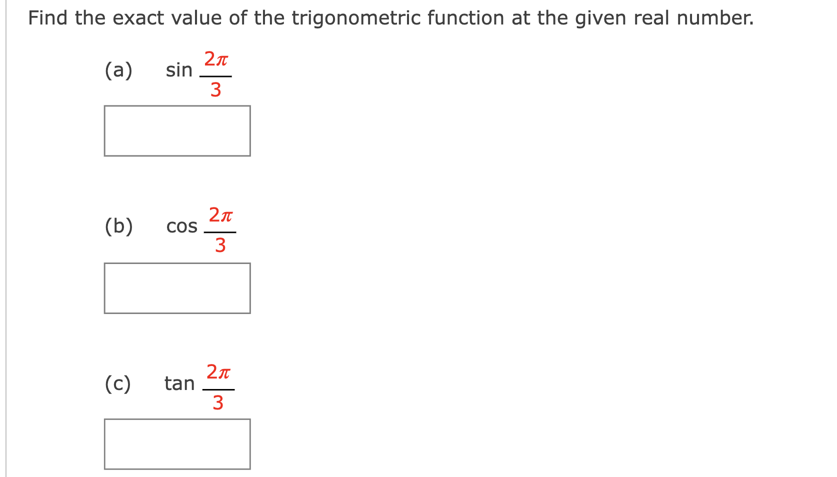 Solved Find the exact value of the trigonometric function at | Chegg.com