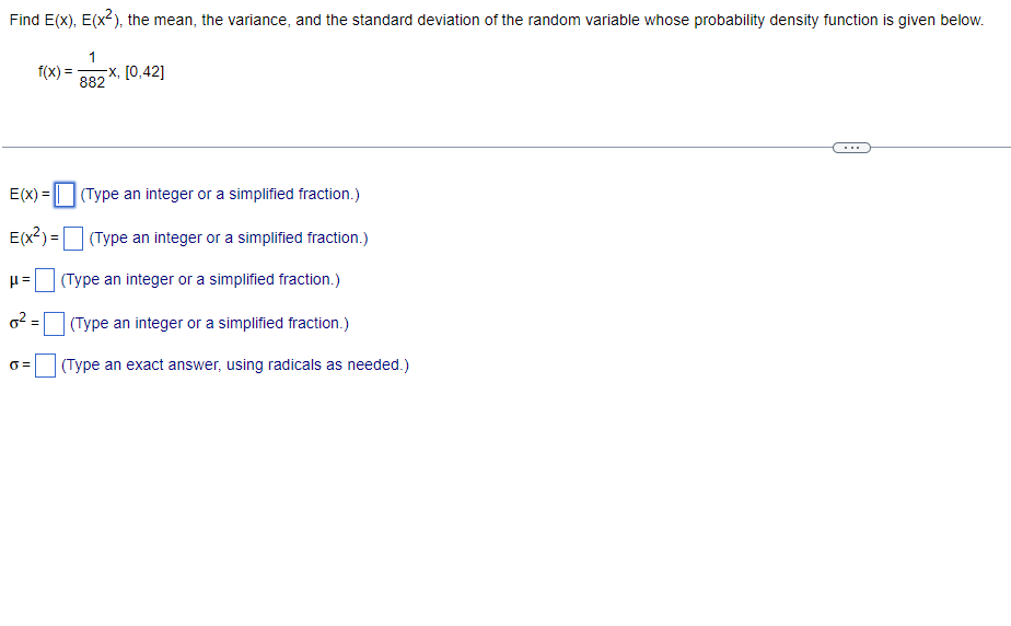 Solved f(x)=8821x,[0,42] E(x)= (Type an integer or a | Chegg.com