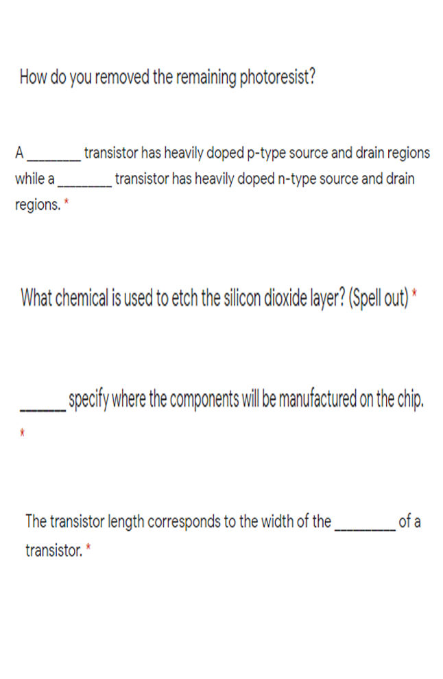 Solved How do you removed the remaining photoresist? A | Chegg.com