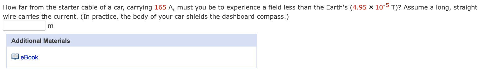 Solved How far from the starter cable of a car, carrying 165 | Chegg.com