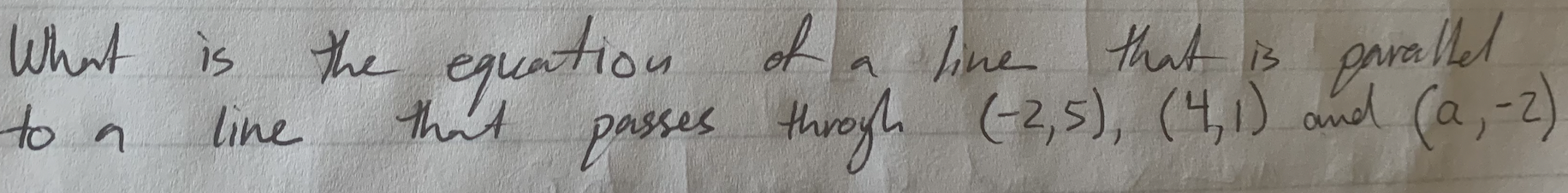 Solved What is the equation of a line that is parallel | Chegg.com