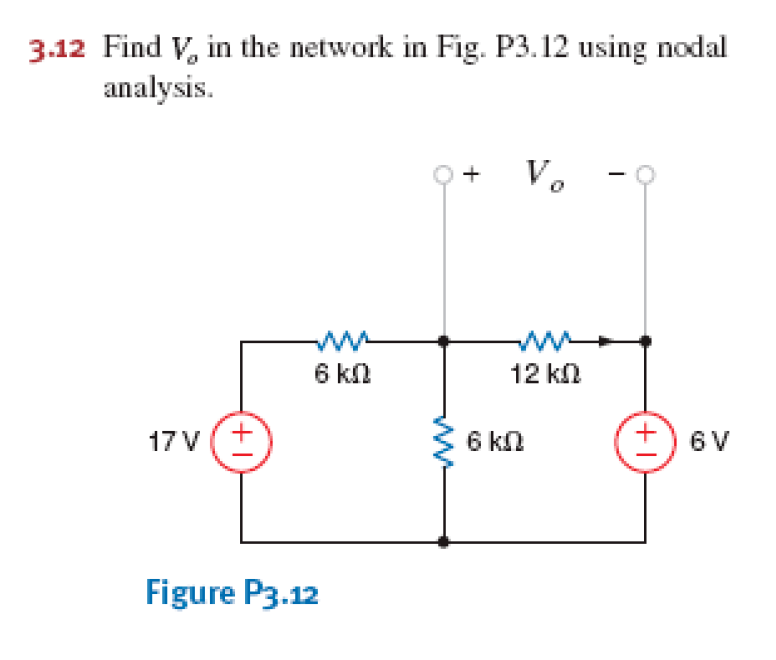 Solved Find V0 ﻿in the network in Fig. P3.12 ﻿using nodal | Chegg.com