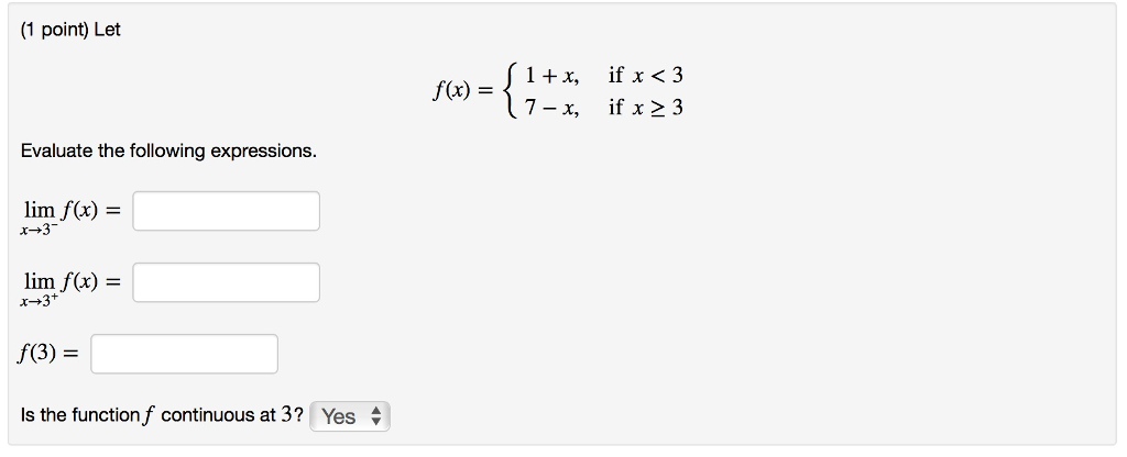 Solved (1 point) Let 1+x, ifx