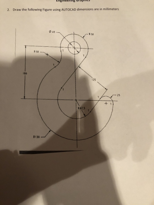 Solved 2. Draw the following Figure using AUTOCAD dimensions | Chegg.com