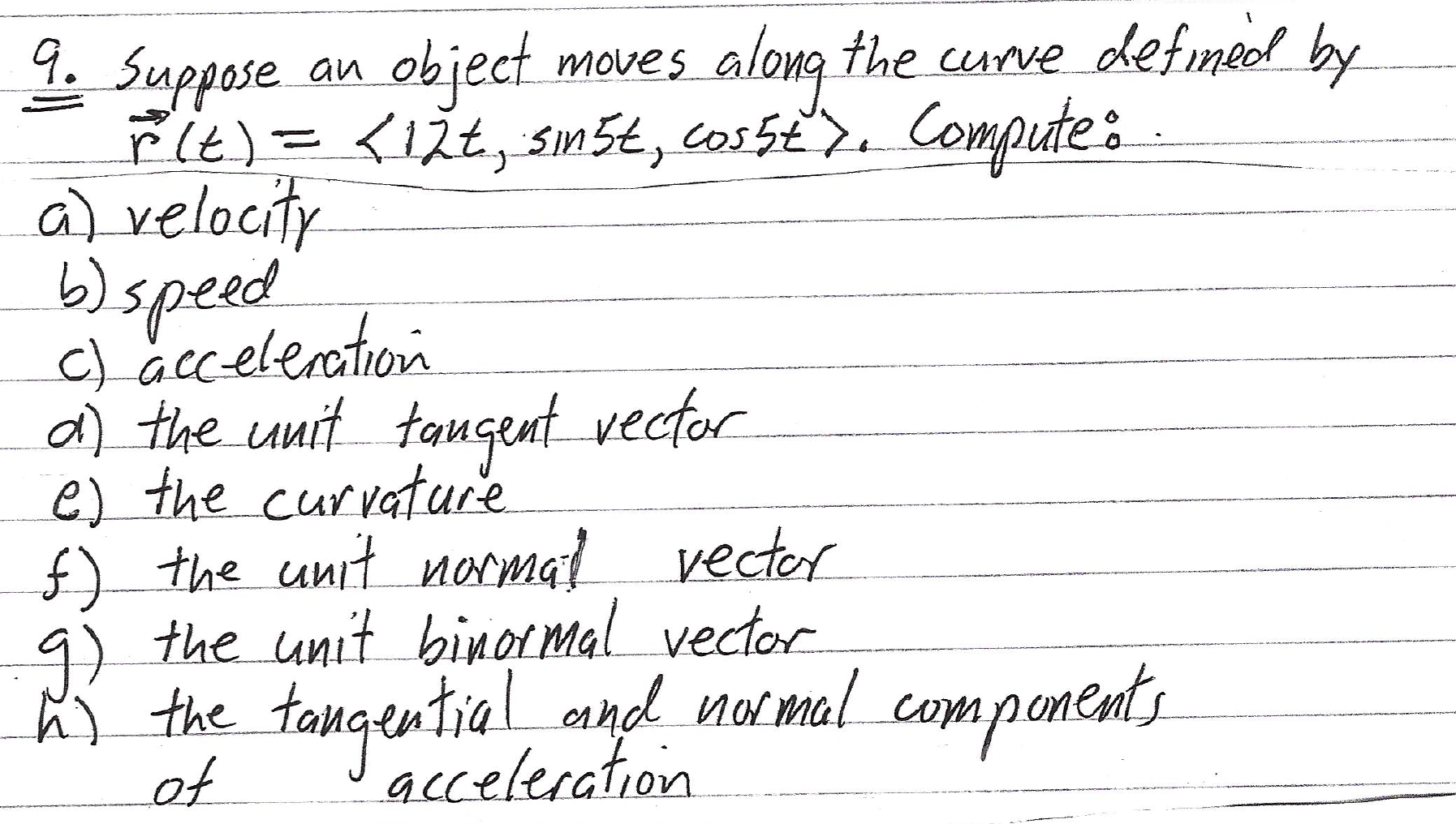 Solved 9. Suppose an object moves along the curve defineol | Chegg.com