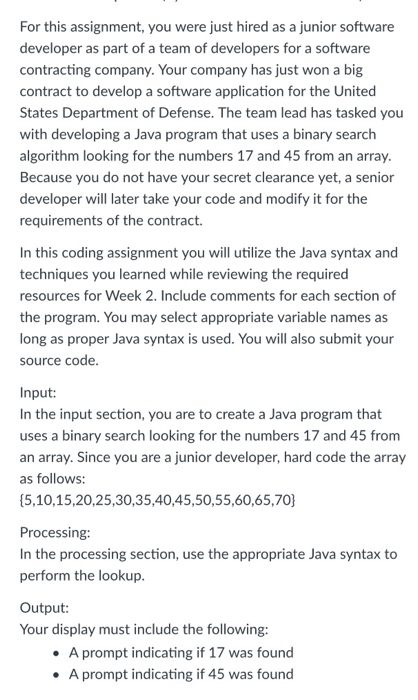 Solved For this assignment, you were just hired as a junior | Chegg.com