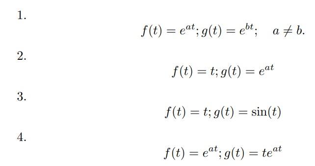 Solved Calculate the convolution of each pair of functions f | Chegg.com