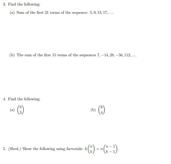Solved Please Show Work for all of the questions and ONLY | Chegg.com