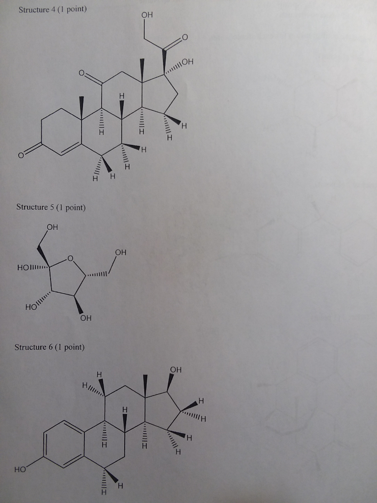 Solved Structure 4 (1 point) OH OH Structure 5 (I point) OH | Chegg.com
