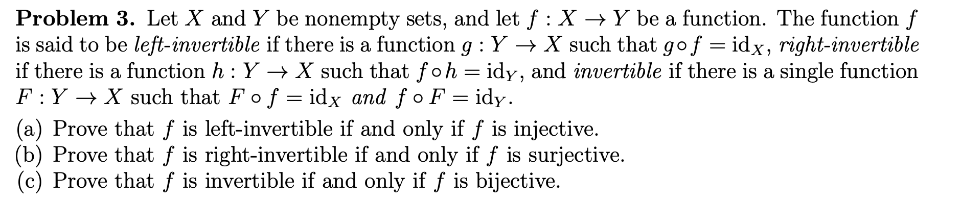 Solved Let X and Y be nonempty sets, and let f : X → Y be a | Chegg.com