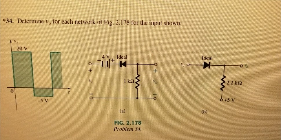 Solved *34. Determine v, for each network of Fig. 2.178 for | Chegg.com