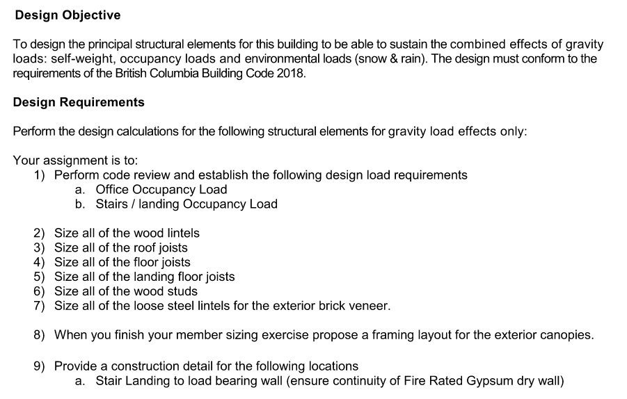 Solved To design the principal structural elements for this | Chegg.com