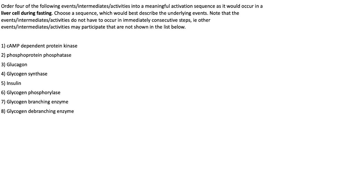 Solved Order four of the following | Chegg.com