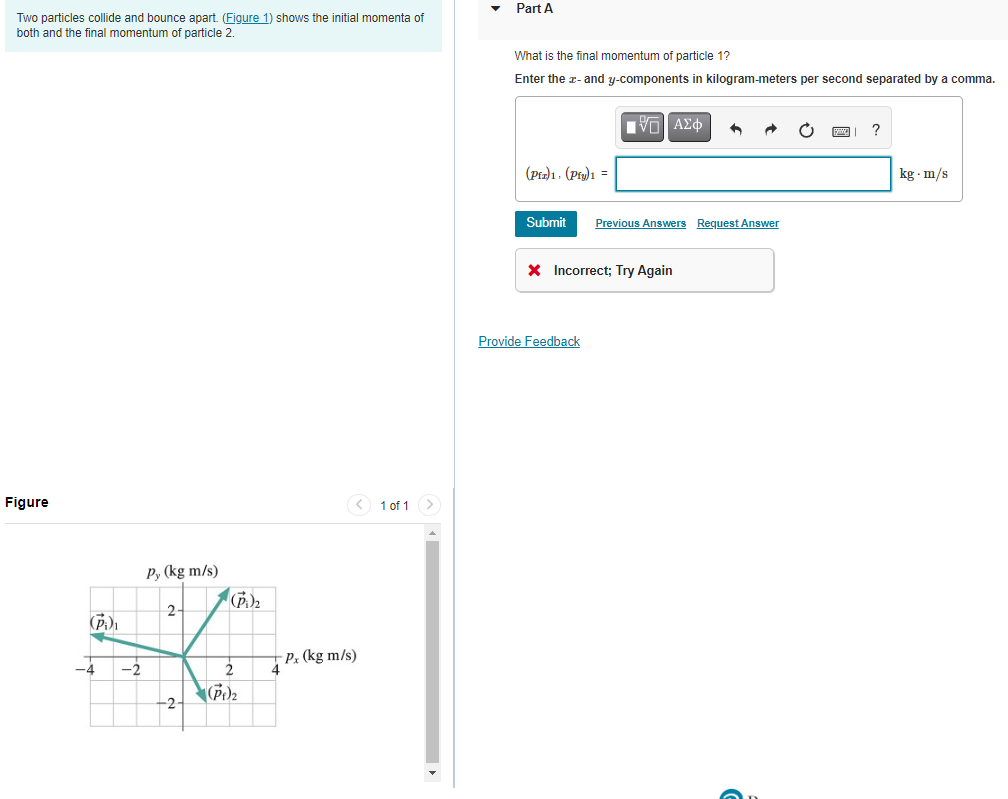 Solved Part A Two particles collide and bounce apart. | Chegg.com