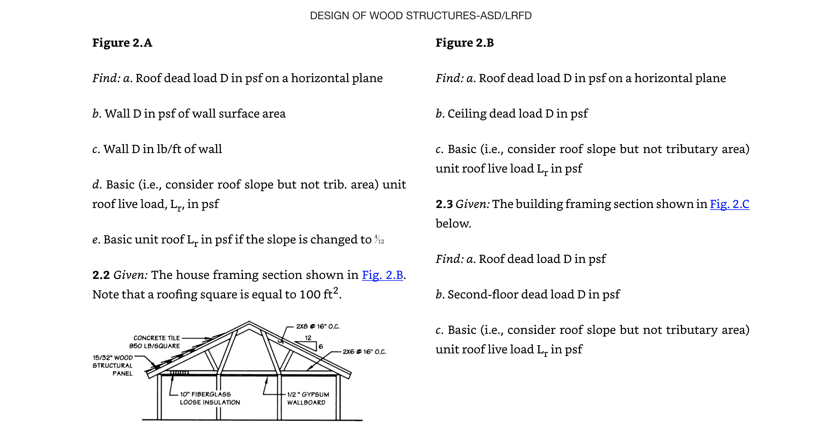 Solved Find: a. Roof dead load D in psf on a horizontal | Chegg.com