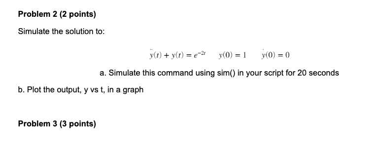 Solved Simulate the solution to: | Chegg.com