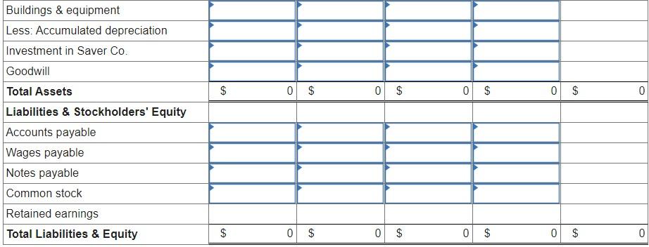 1. Record the basic consolidation entry. Record the | Chegg.com