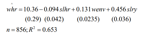 Solved The following model is estimated: where whr | Chegg.com