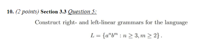 Solved Construct right- and left-linear grammars for the | Chegg.com