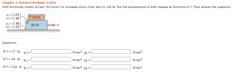 Solved Chapter 3, Practice Problem 3/020 With the blocks | Chegg.com