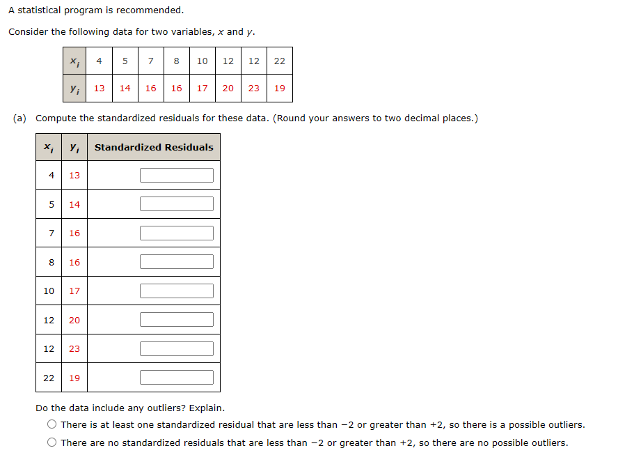 Solved A statistical program is recommended. Consider the | Chegg.com