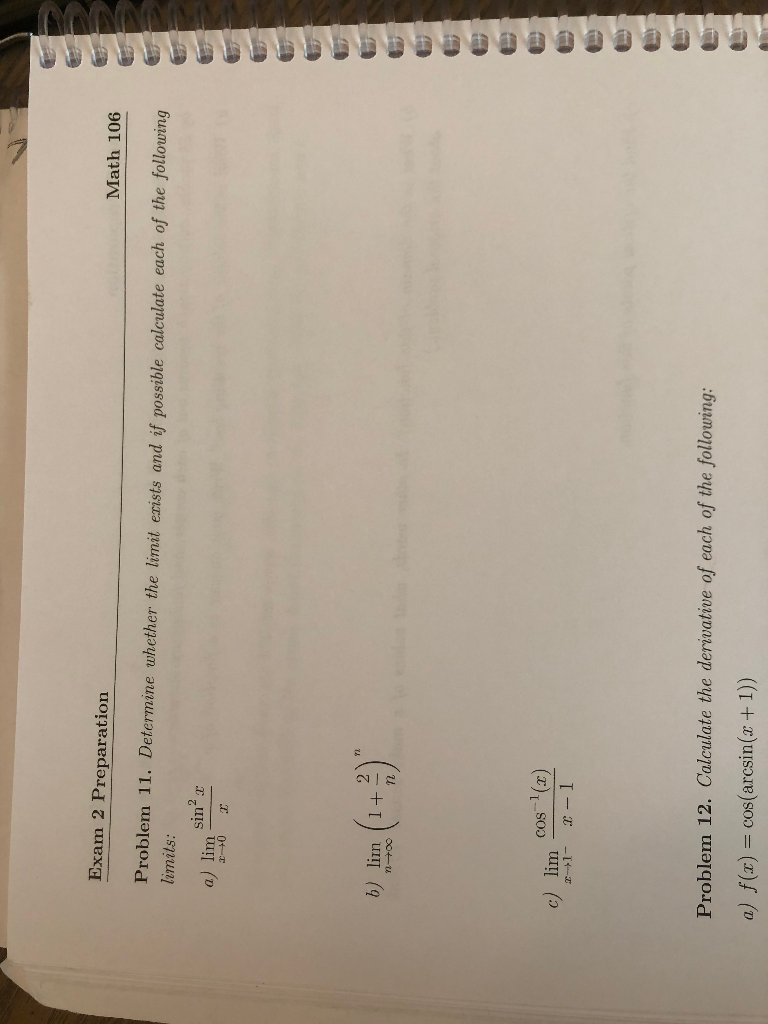 Solved Exam 2 Preparation Math 106 Problem 11. Determine | Chegg.com