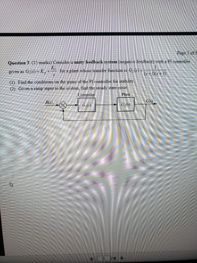 Solved Page 5 of Question 3: (15 marks) Consider a unity | Chegg.com