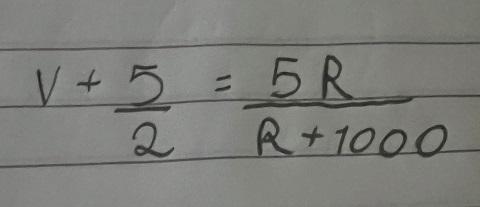 Solved V + 5 2 5 R R+1000 | Chegg.com