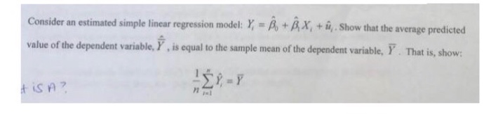 Solved Consider an estimated simple linear regression model: | Chegg.com
