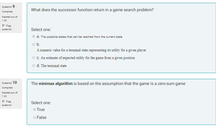 Solved What does the successor function return in a game | Chegg.com