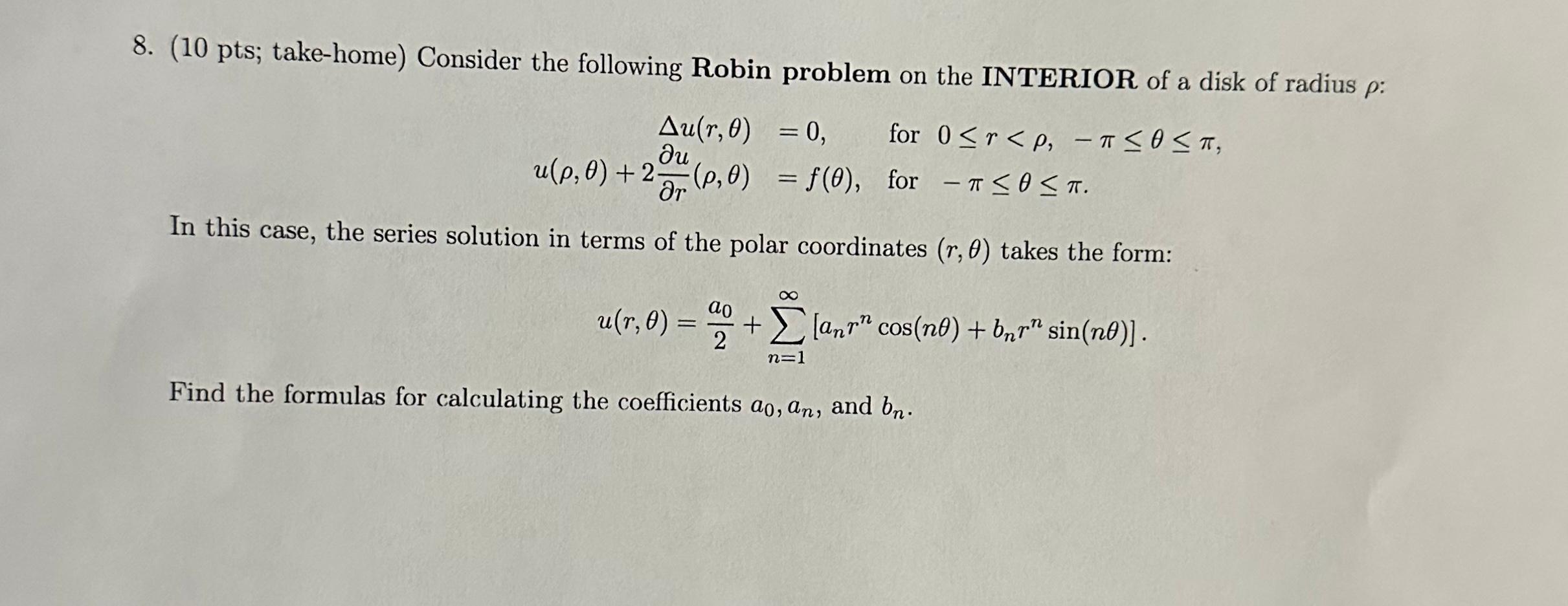 Solved 8. (10 pts; take-home) Consider the following Robin | Chegg.com