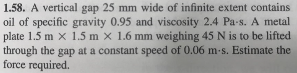 Solved 1.58. A vertical gap 25 mm wide of infinite extent | Chegg.com