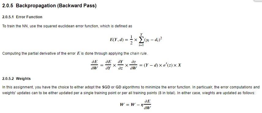 Solved NN Architecture and Notations:2.0.5.1 Error Function | Chegg.com