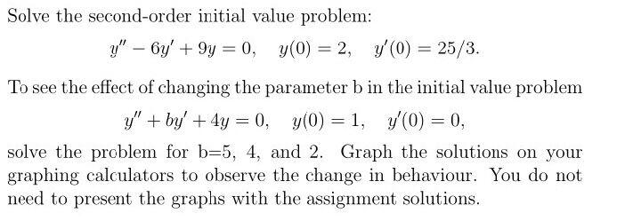 Solved Solve the second-order initial value problem: y" - | Chegg.com