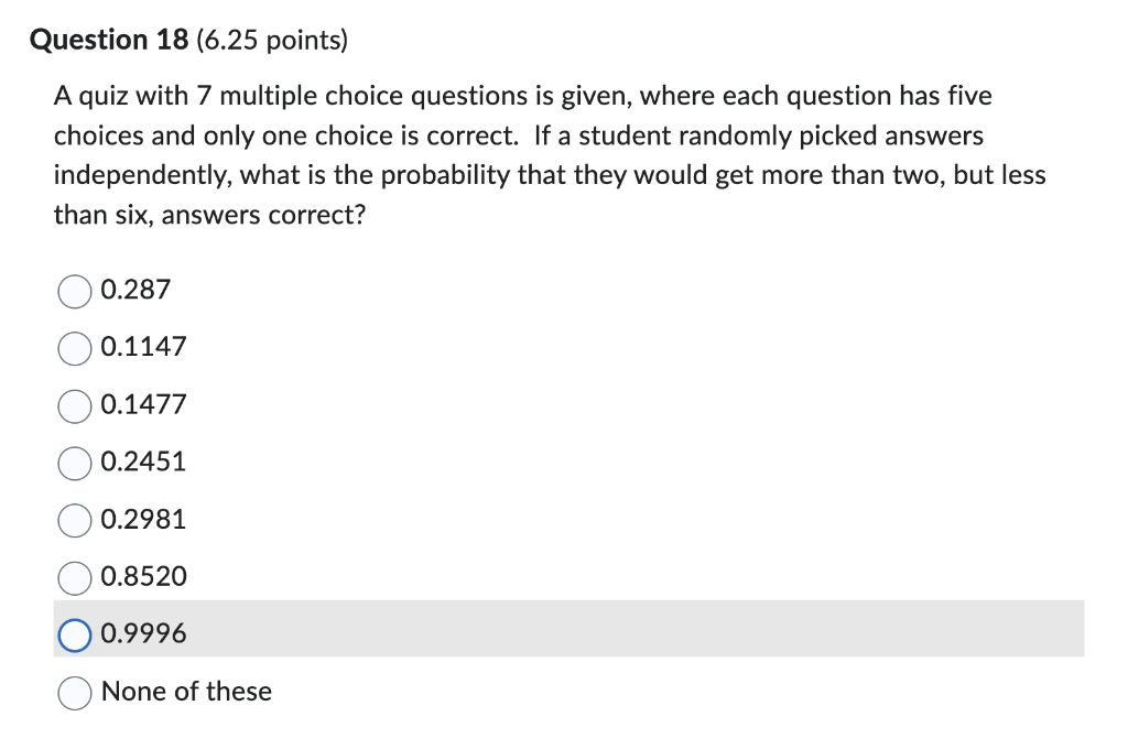 Solved A quiz with 7 multiple choice questions is given, | Chegg.com