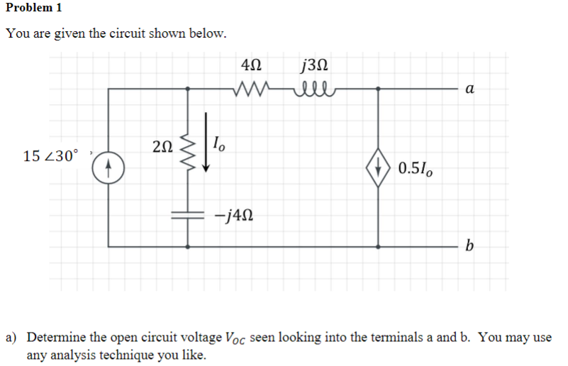 Solved You are given the circuit shown below. a) Determine | Chegg.com