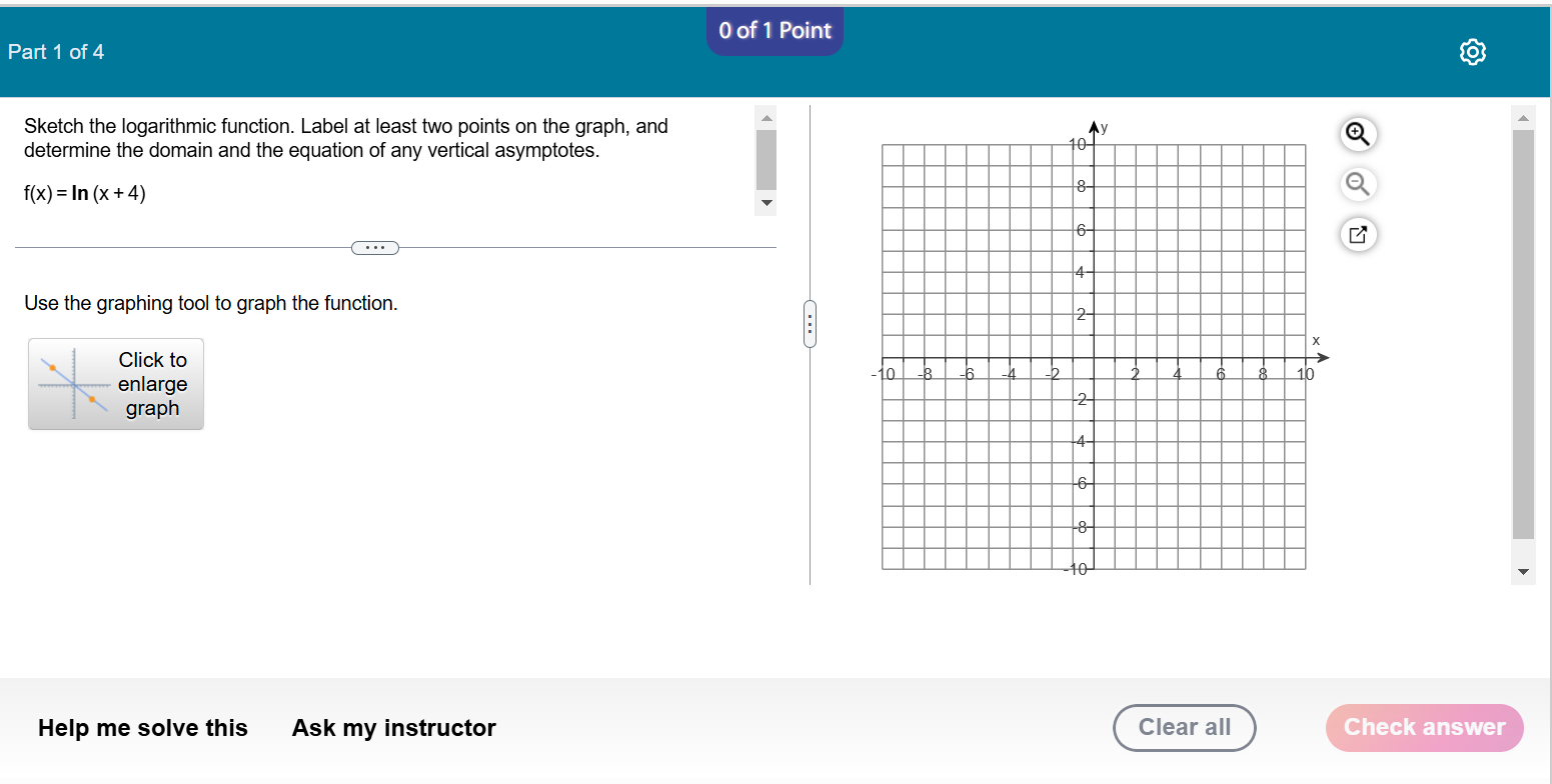 Solved Sketch the logarithmic function. Label at least two | Chegg.com